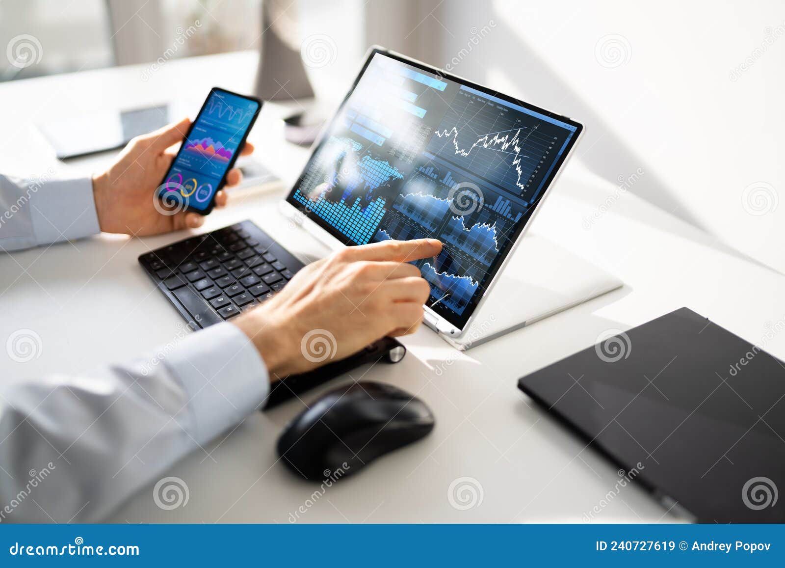 KPI Analytics Dashboard and Graph Stock Image - Image of information ...