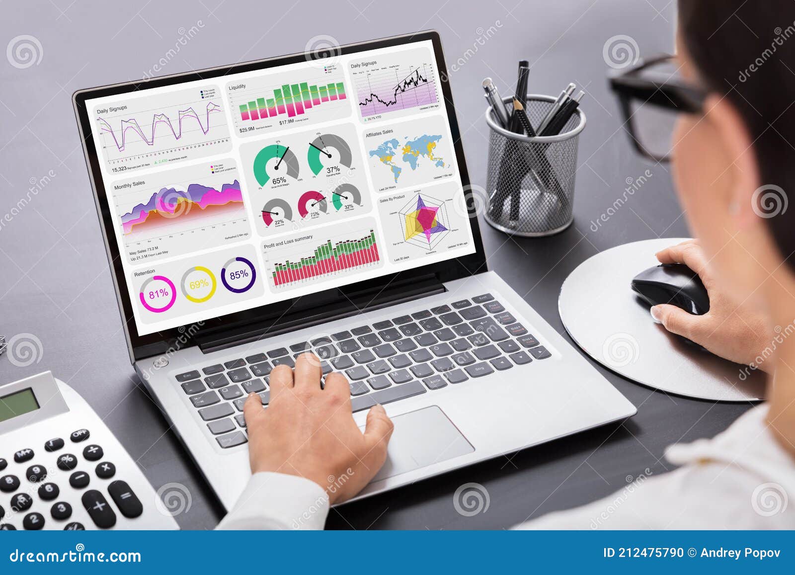 KPI Analytics Information Technology Stock Photo - Image of hand ...
