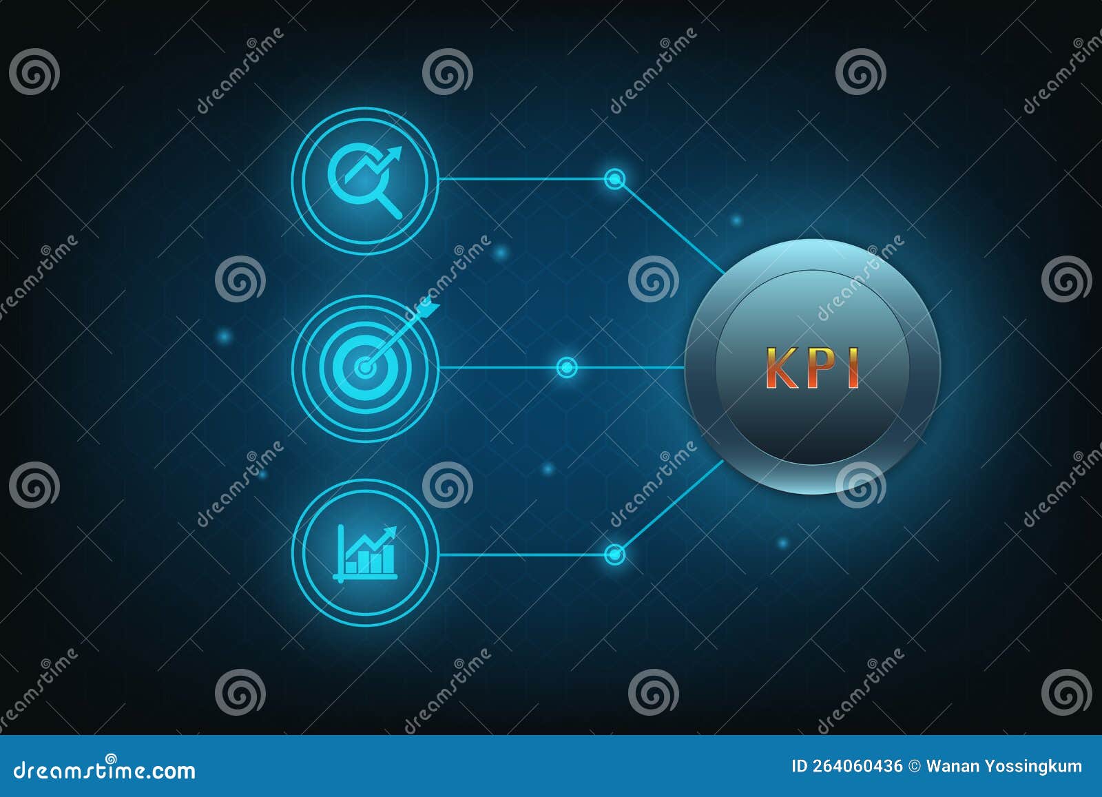 KPI On Background Dark Vector Illustration | CartoonDealer.com #264060436