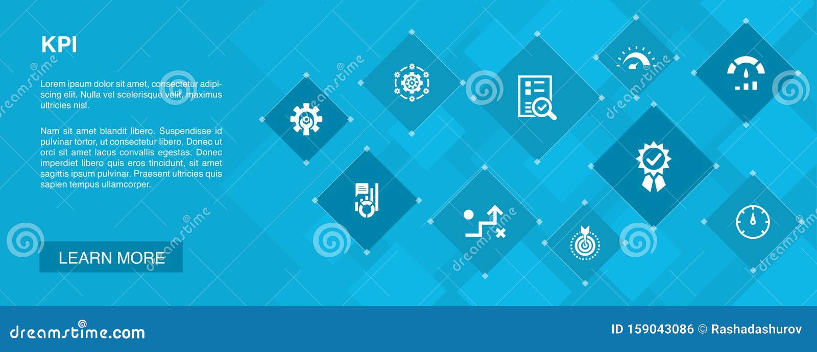 KPI Banner 10 Icons Concept.optimization Stock Vector - Illustration of ...