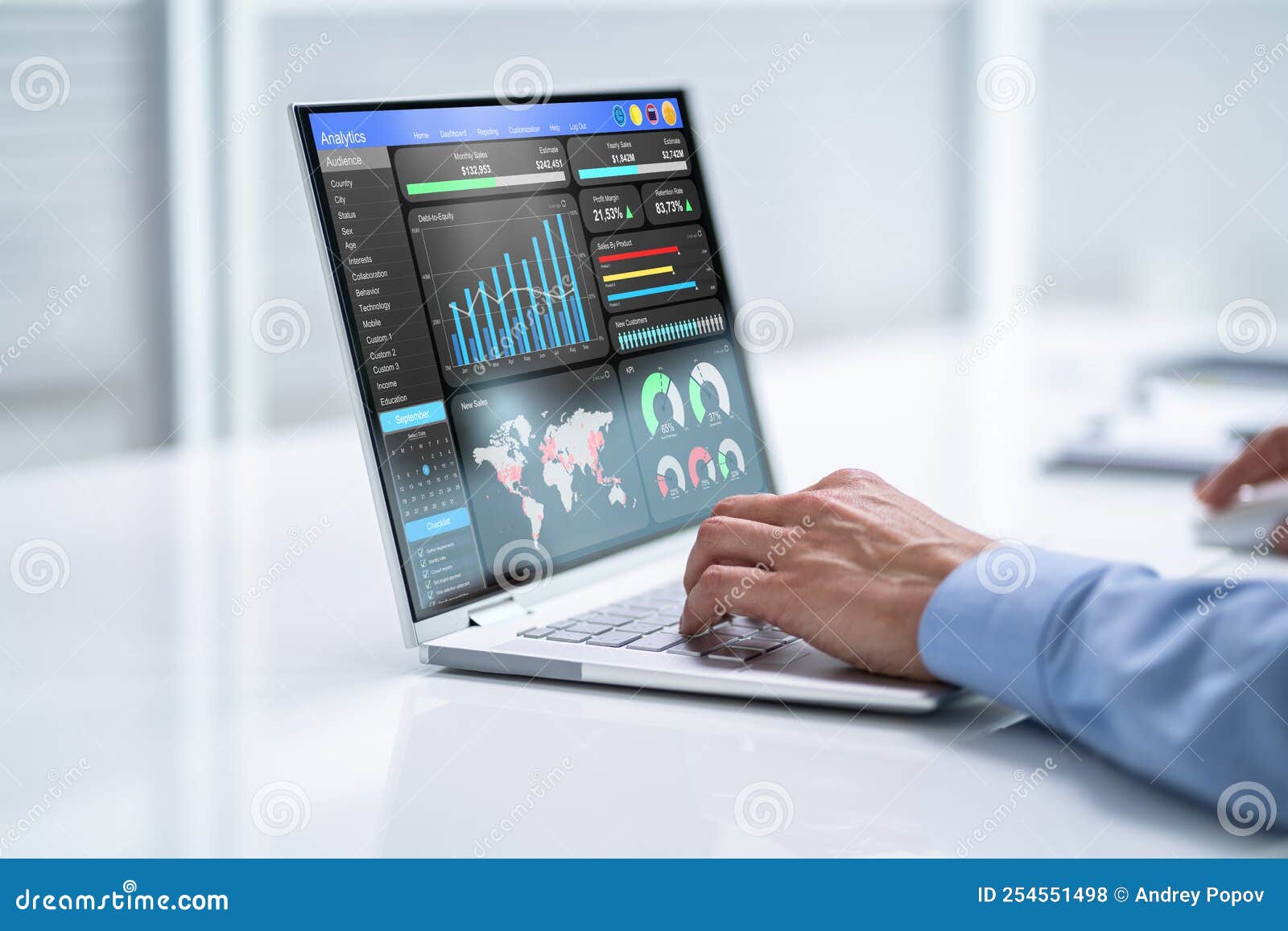 KPI Business Analytics Dashboard Stock Photo - Image of desk, analytic ...