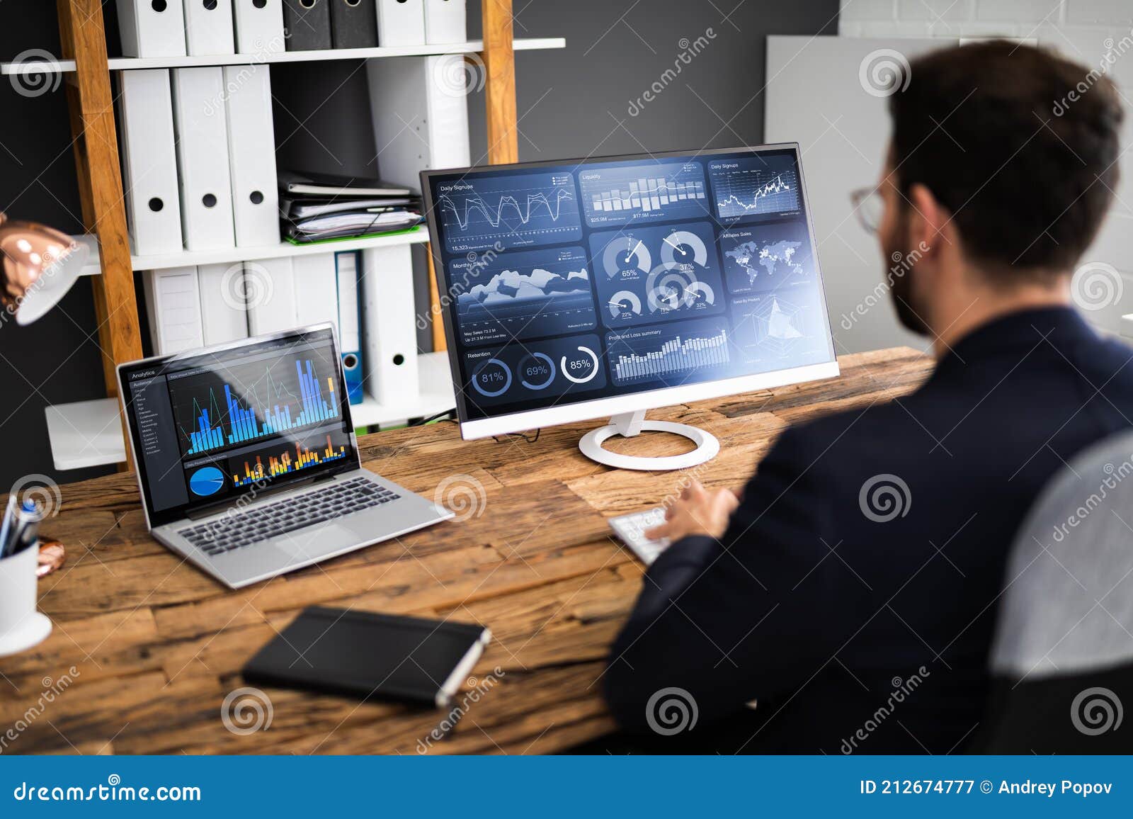 KPI Business Analytics Data Dashboard. Analyst Stock Image - Image of ...