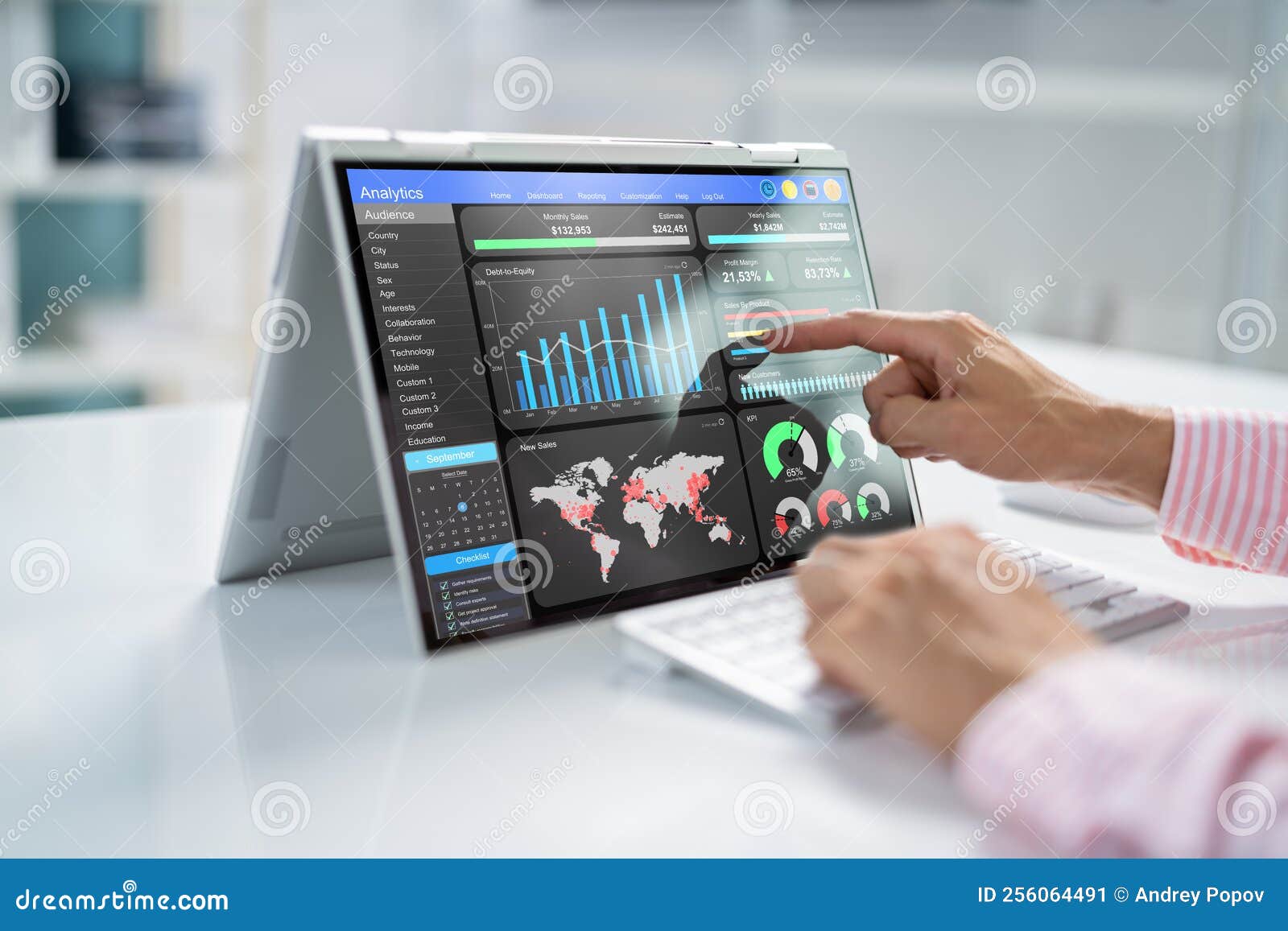 Kpi Business Analytics Data Dashboard Stock Image Image Of Office