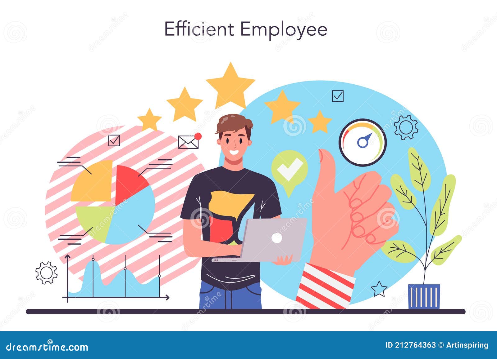 Employee Evaluation Cartoon Vector | CartoonDealer.com #76548947