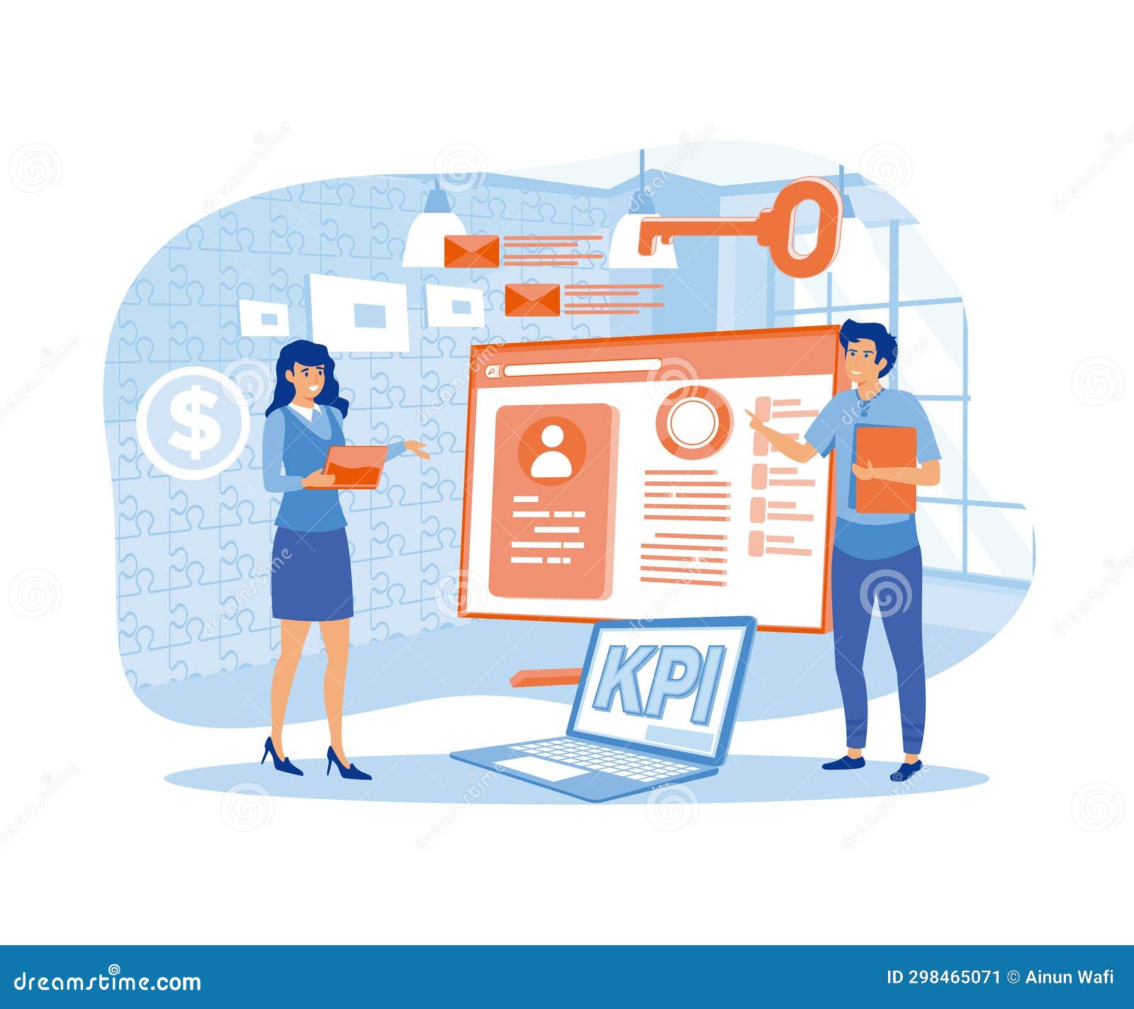 KPI Concept. Key Performance Indicators. Employee Evaluation, Testing ...