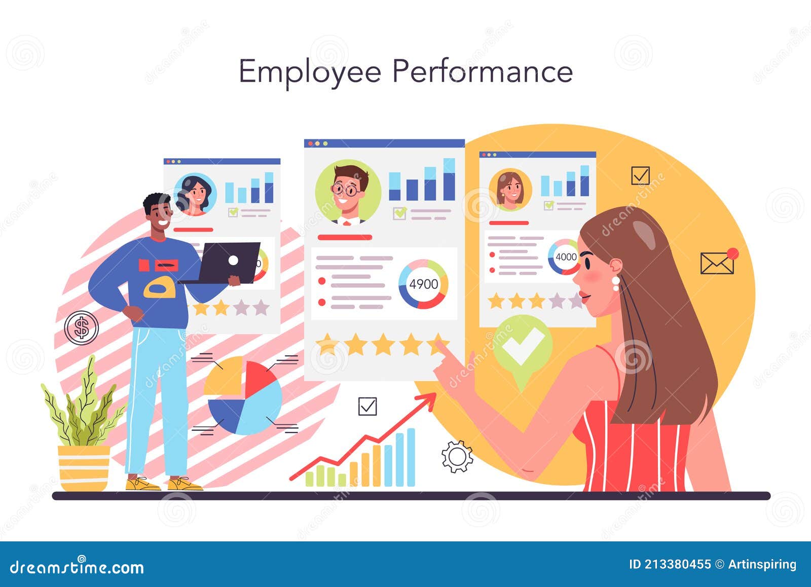 3D Employee Evaluation, Assessment Form And Report, Royalty-Free ...