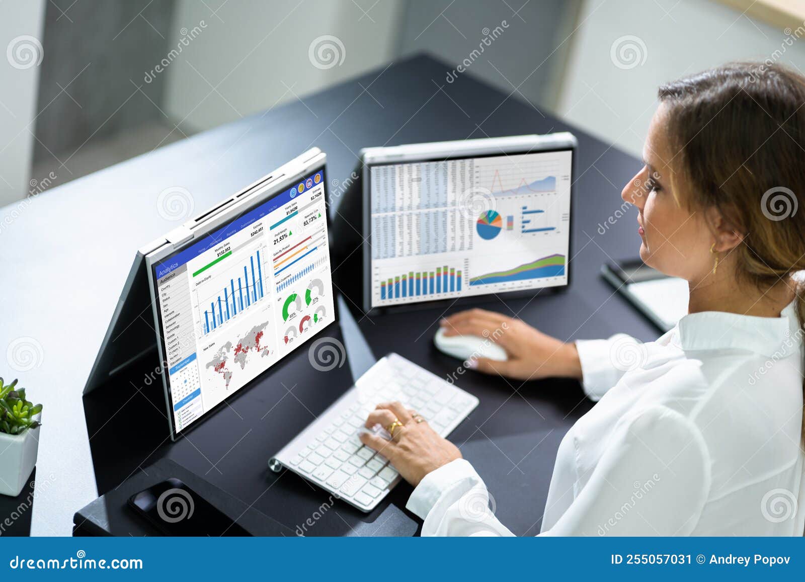 KPI Dashboard Data Analytics Stock Image - Image of desk, hybrid: 255057031