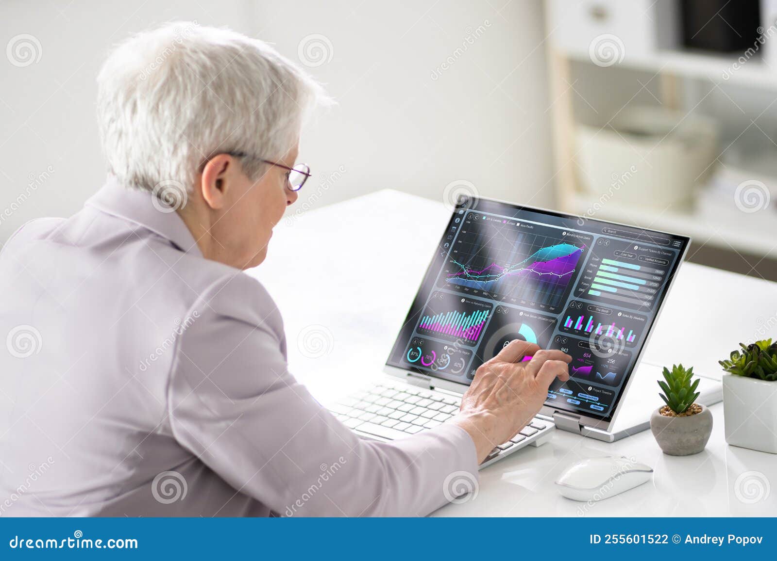 KPI Dashboard Data Analytics Stock Photo - Image of analytic, female ...