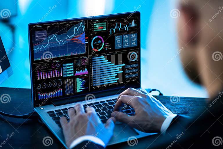 KPI Data Predictive Analytics Dashboard Stock Image - Image of analyst ...