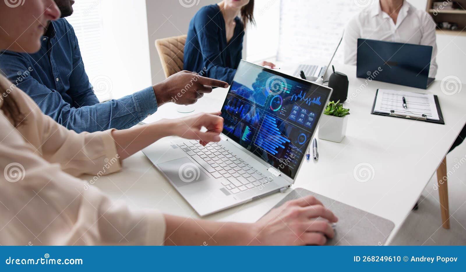 KPI Financial Dashboard Analysis by Diverse Team Stock Photo - Image of ...