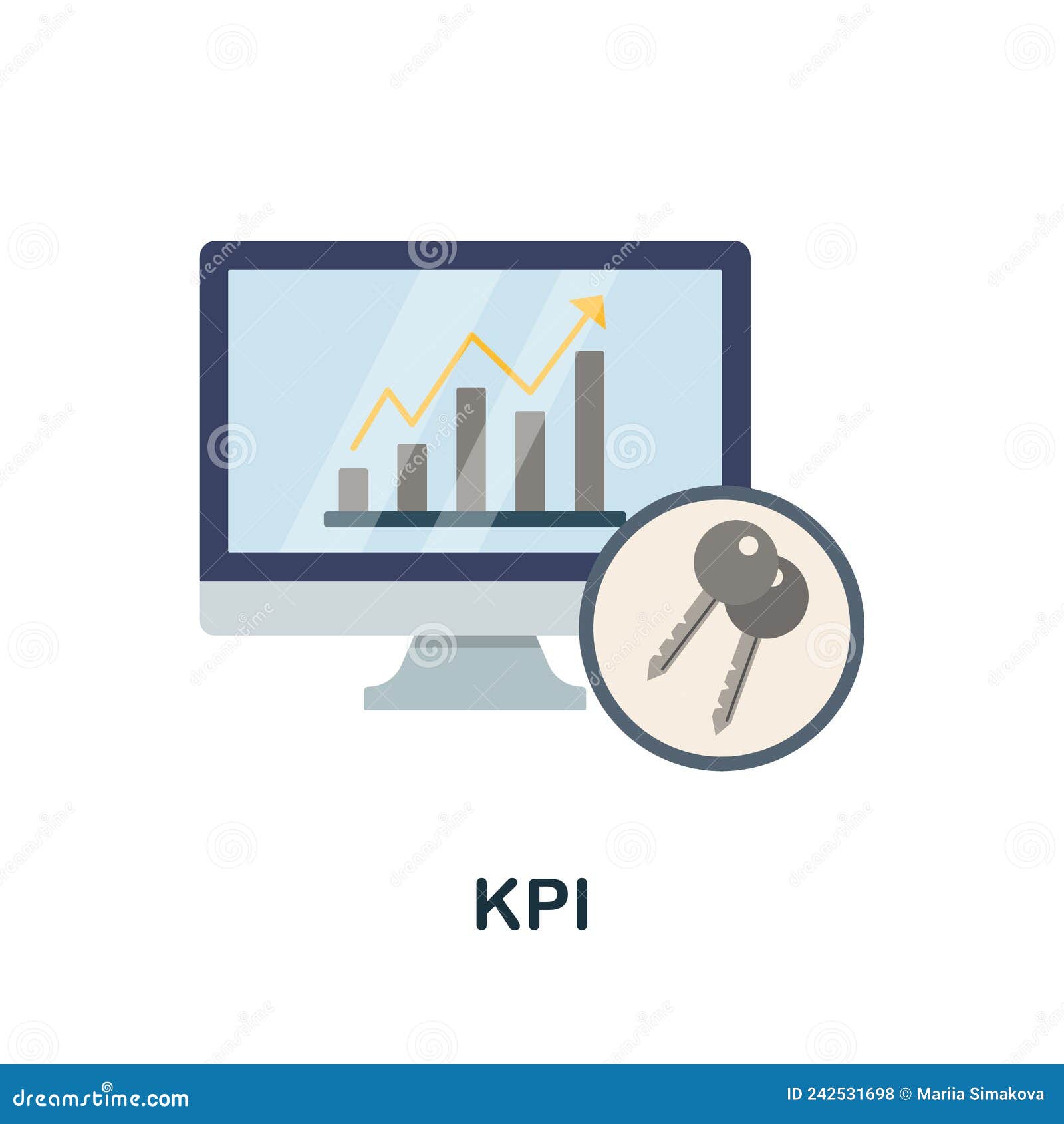 Kpi Flat Icon. Colored Element Sign from Market Integration Collection ...