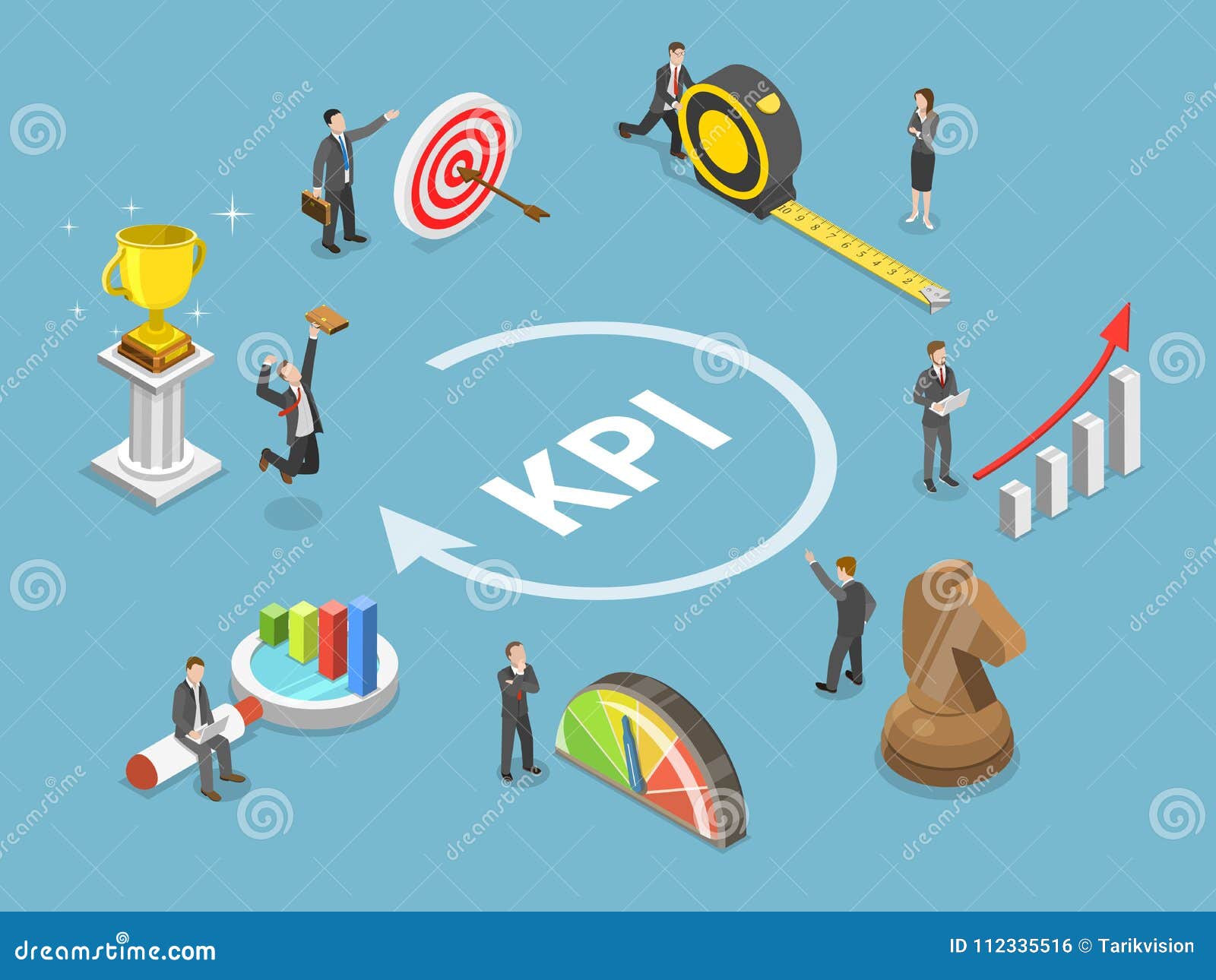 KPI Flat Isometric Vector Concept. Stock Vector - Illustration of ... KPI Flat Isometric Vector Concept. Stock Vector - Illustration of ...