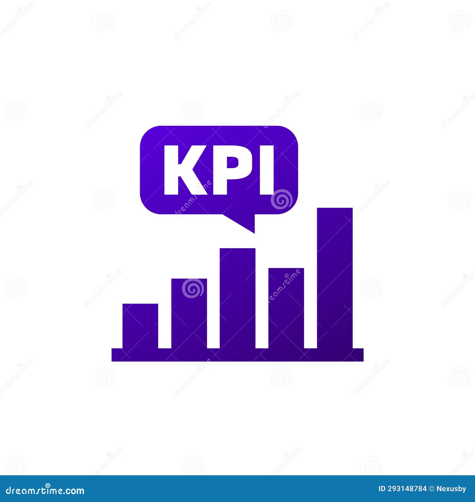 KPI icon with a graph stock vector. Illustration of management - 293148784