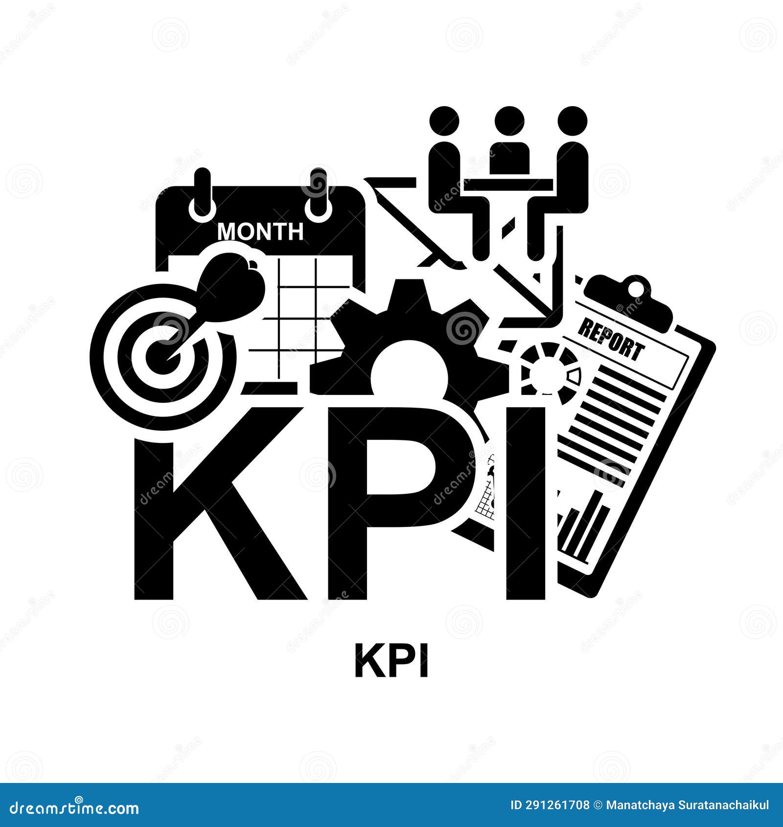 Kpi Icon. Key Performance Indicator Isolated on Background Stock ...