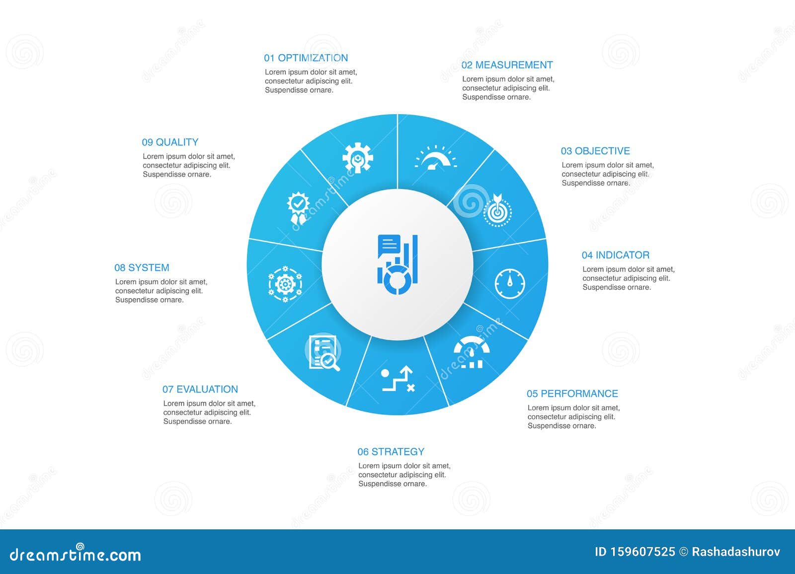 KPI Infographic 10 Steps Circle Design Stock Vector - Illustration of ...