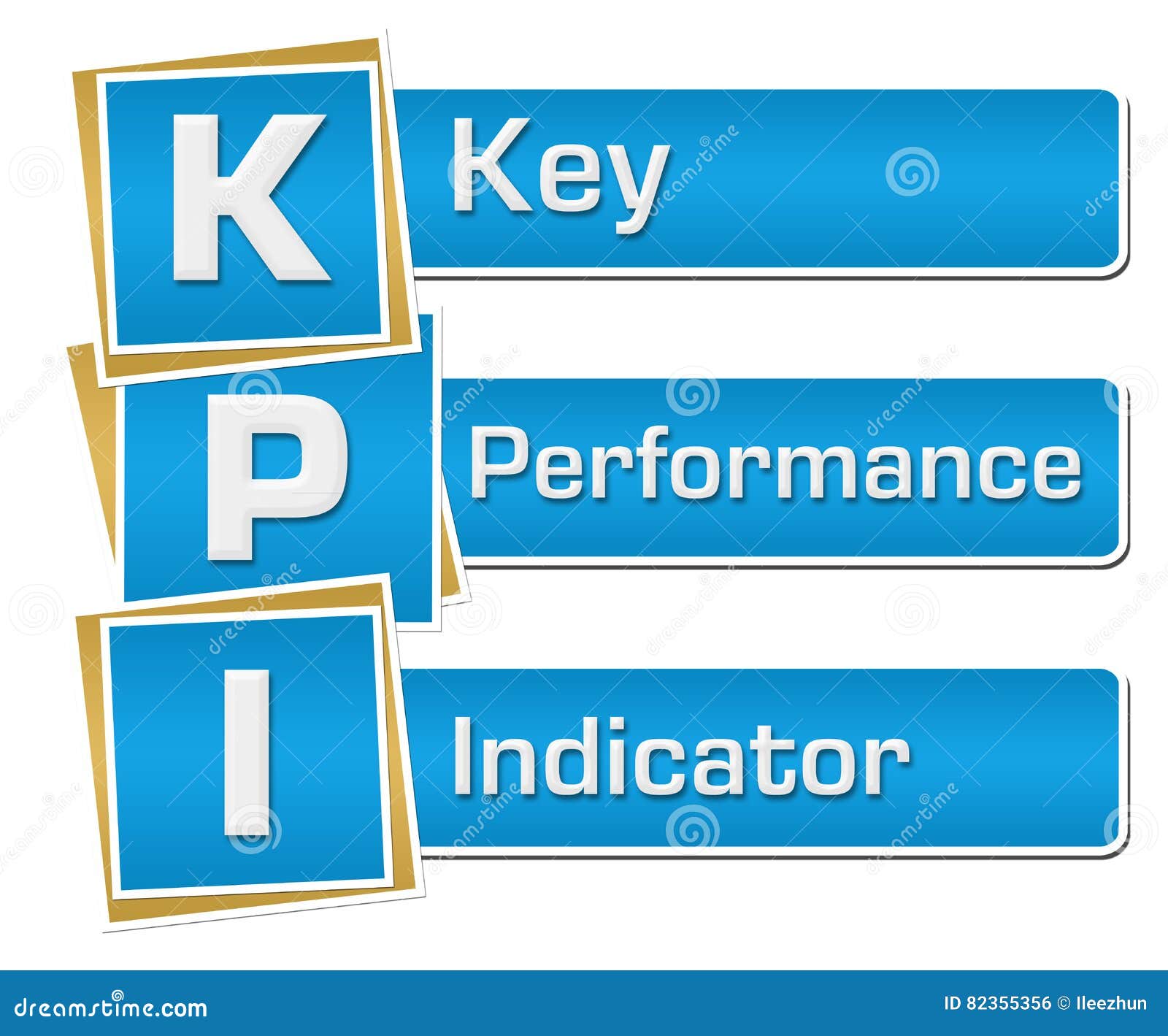 KPI - Key Performance Indicator Blue Squares Vertical Stock ...