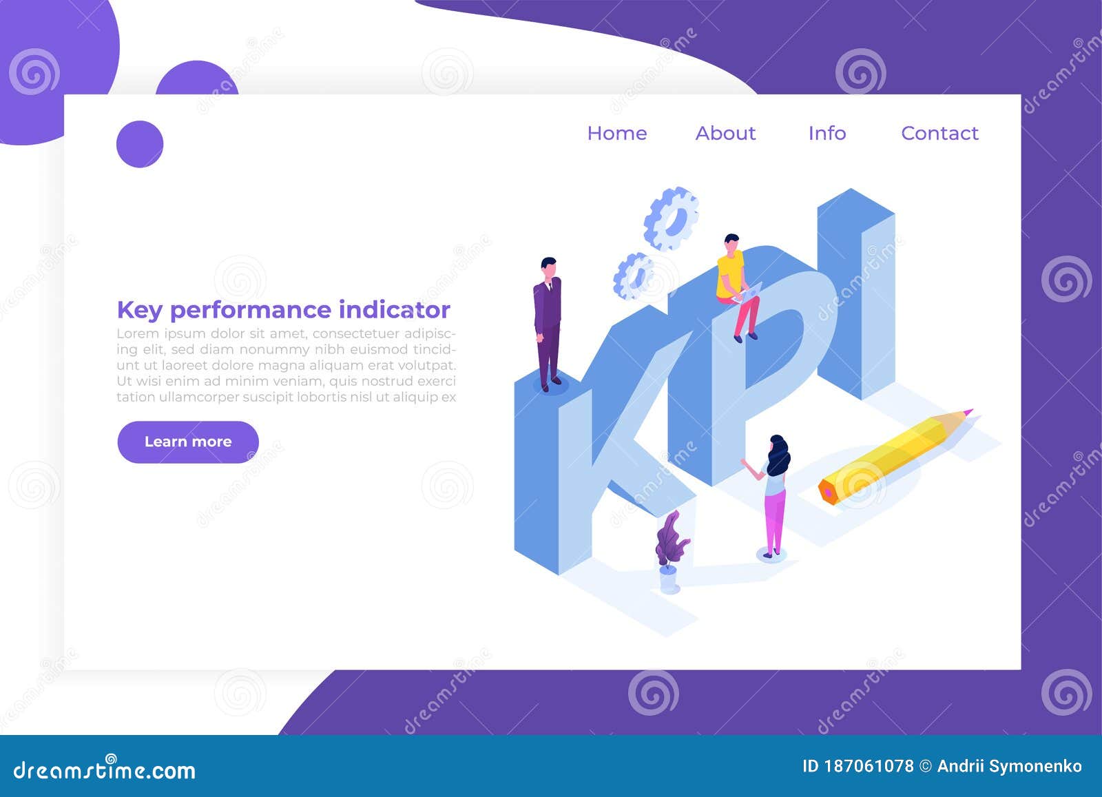 KPI, Key Performance Indicator, Business Consulting Isometric Concept ...