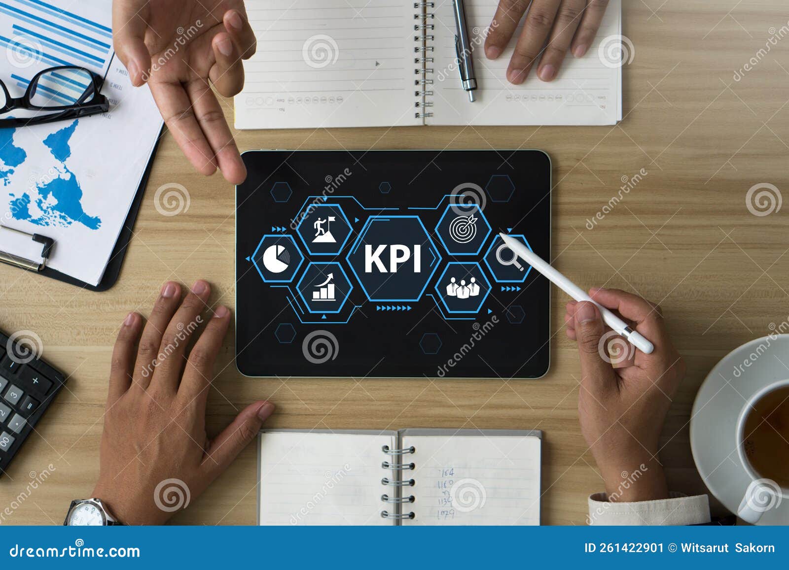 KPI, Key Performance Indicator.Business People Presentation, Question ...