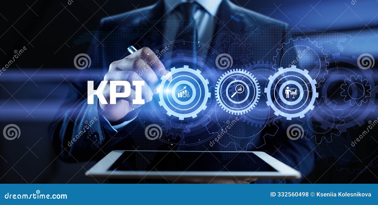 KPI Key Performance Indicator Business and Technology Concept on Screen ...