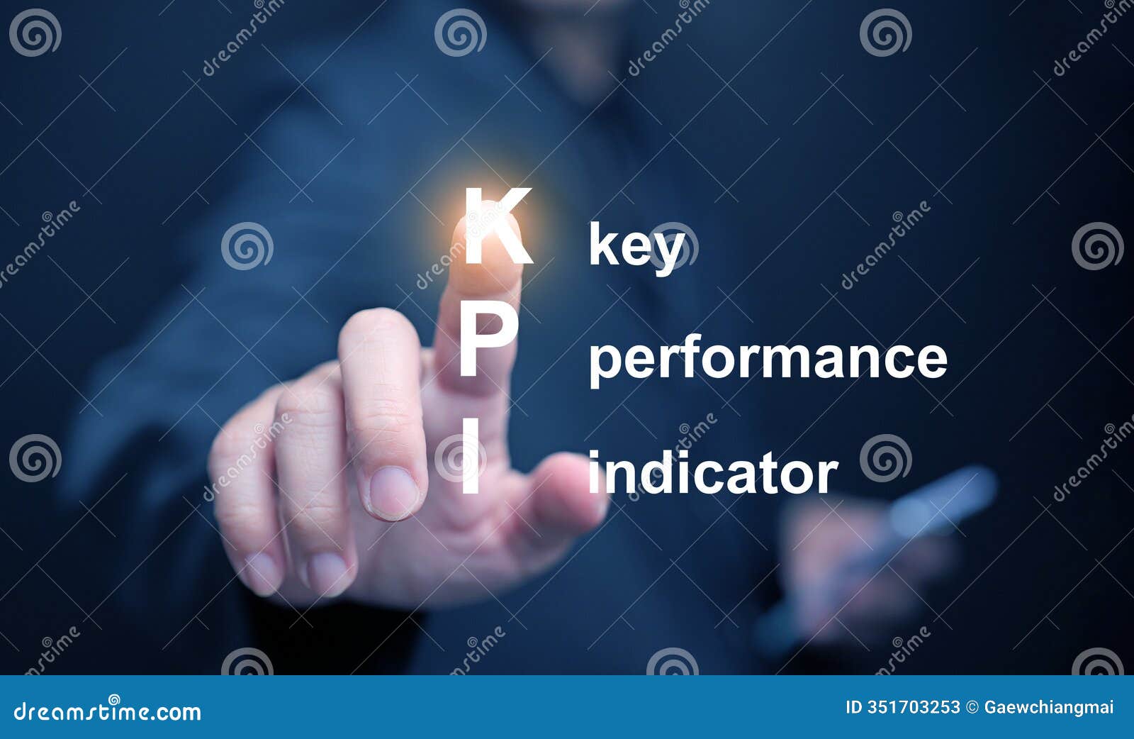 KPI Key Performance Indicator. a Businessman Tapping on Virtual Screen ...