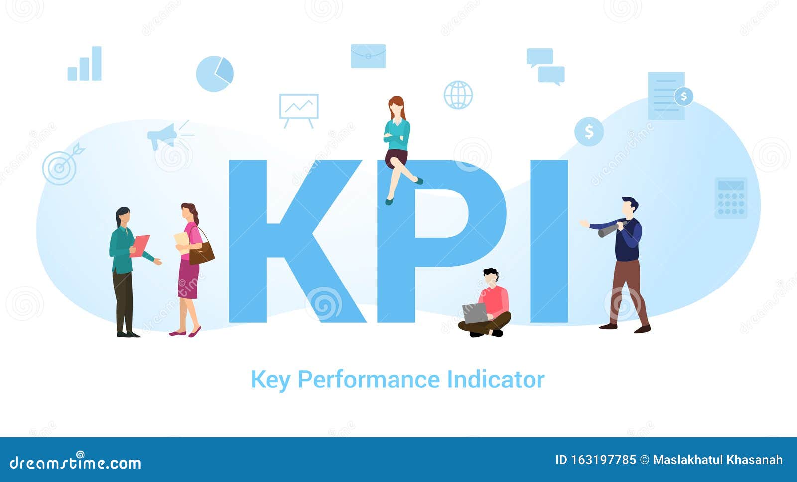 Kpi Key Performance Indicator Concept with Big Word or Text and Team ...