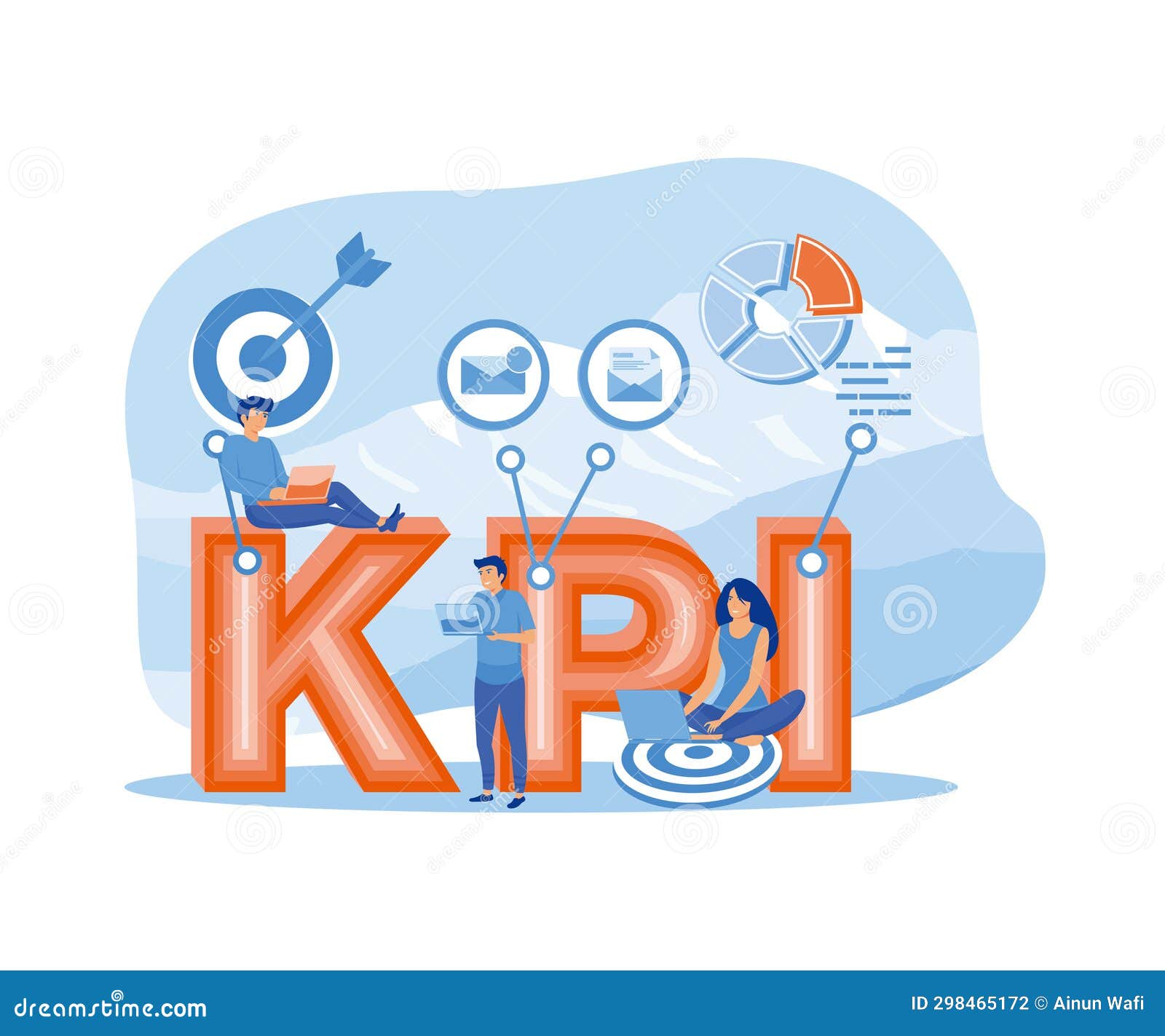 KPI or Key Performance Indicator Concept. Idea of Data Review and ...