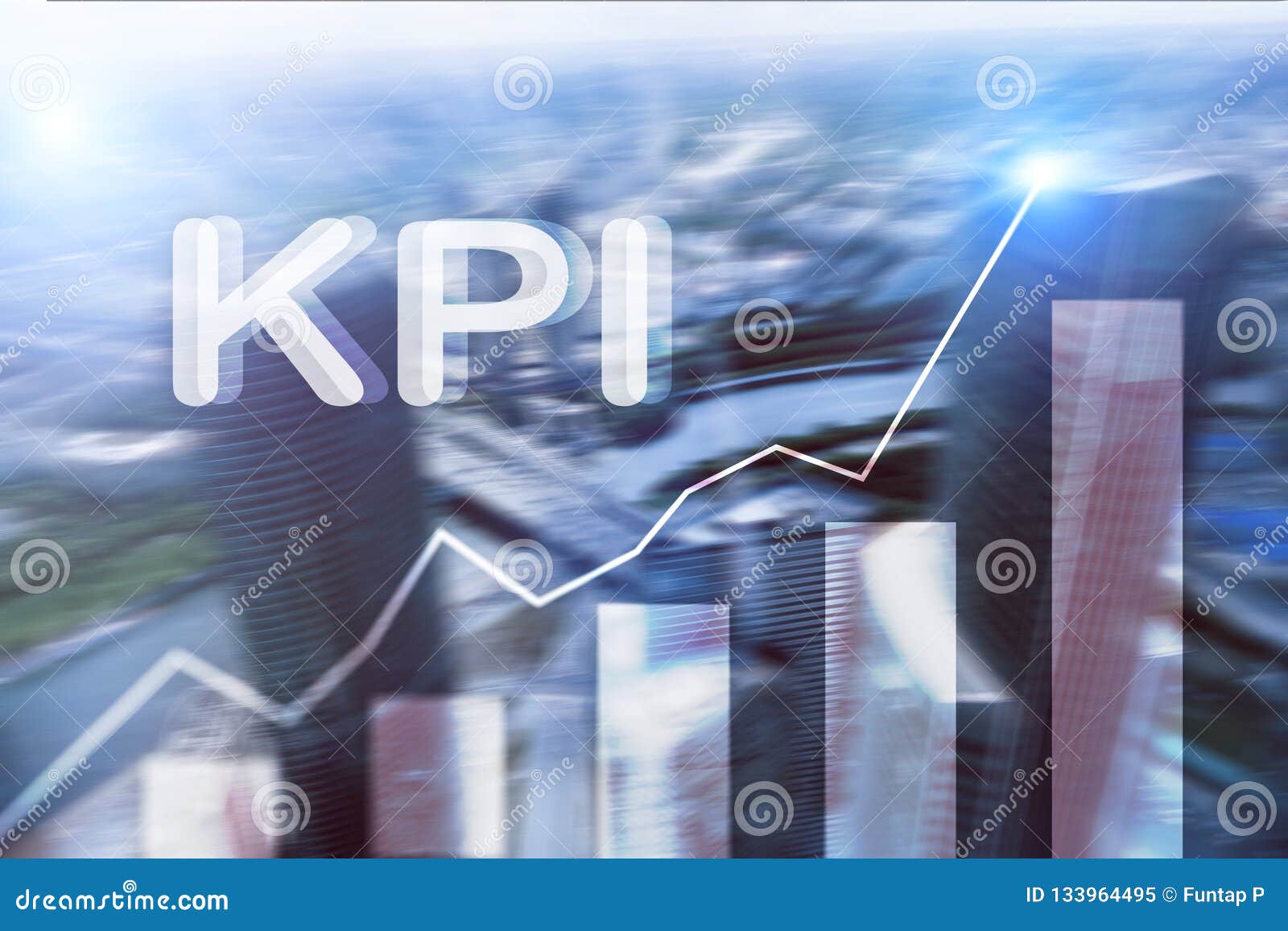 KPI - Key Performance Indicator Graph on Blurred Background. Stock ...