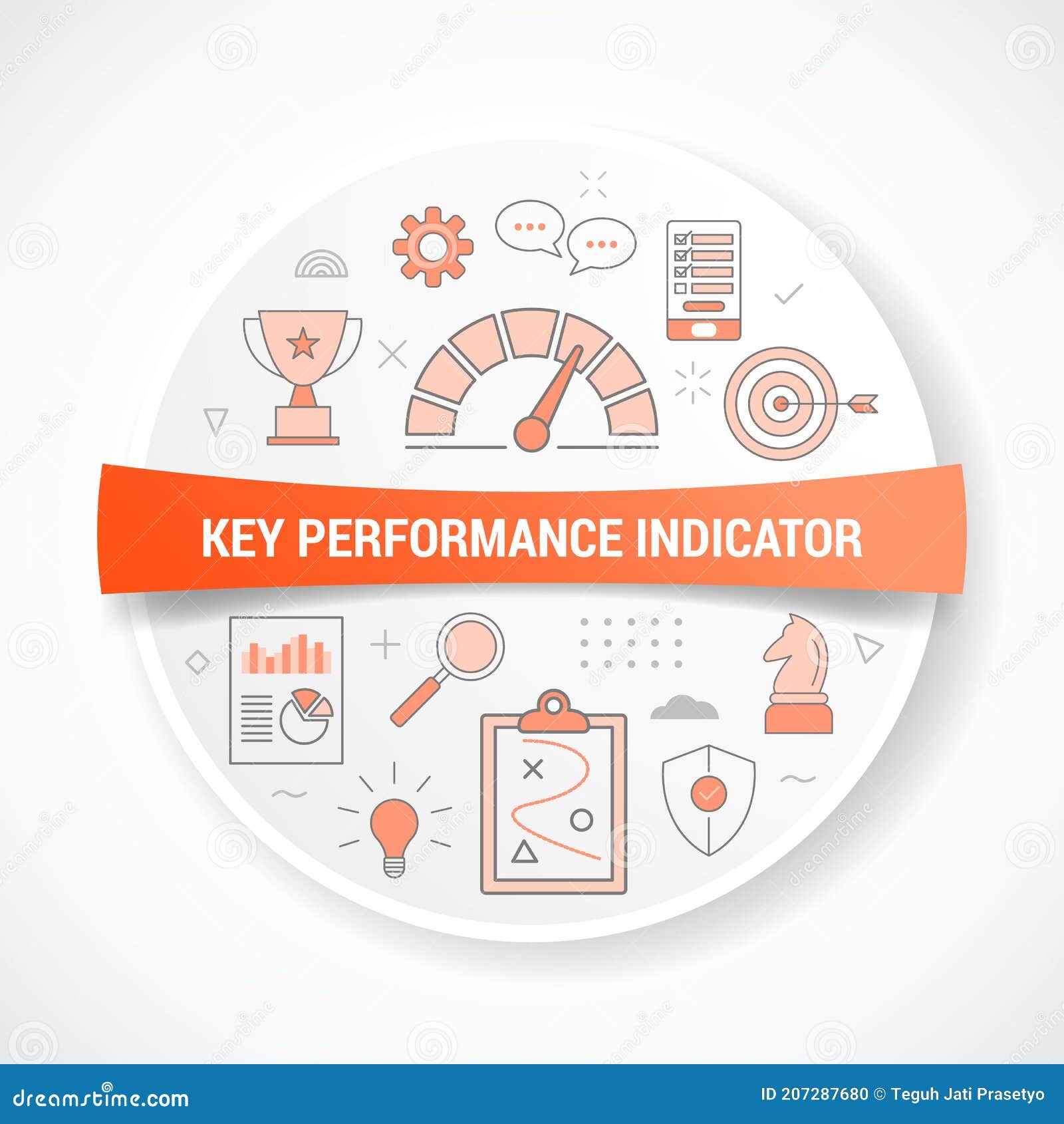 Kpi Key Performance Indicator with Icon Concept with Round or Circle ...