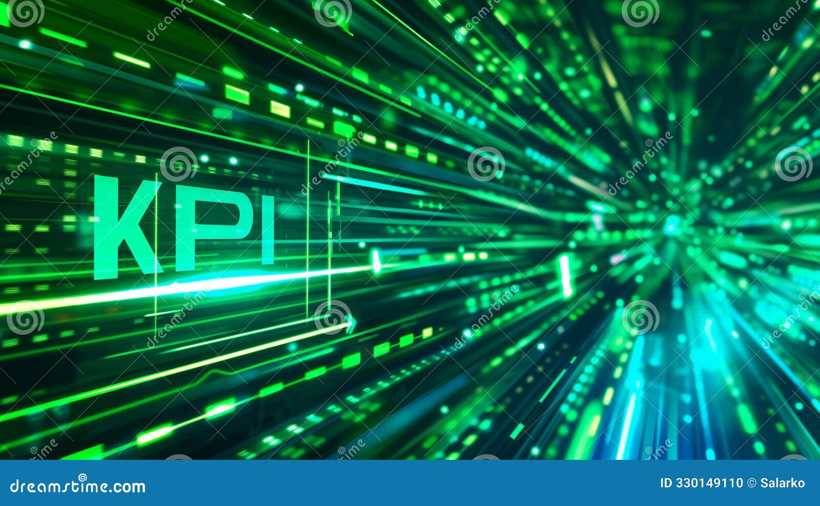 Kpi Key Performance Indicator Sign on Abstract Green Technology ...