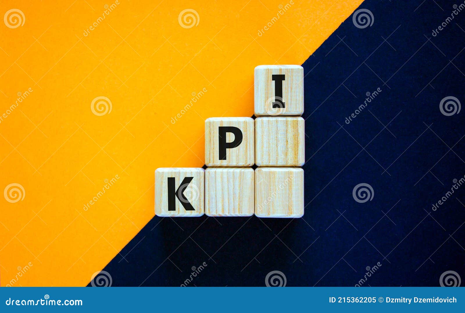 Kpi Key Performance Indicator Symbol Wood Cubes With Words `kpi Key