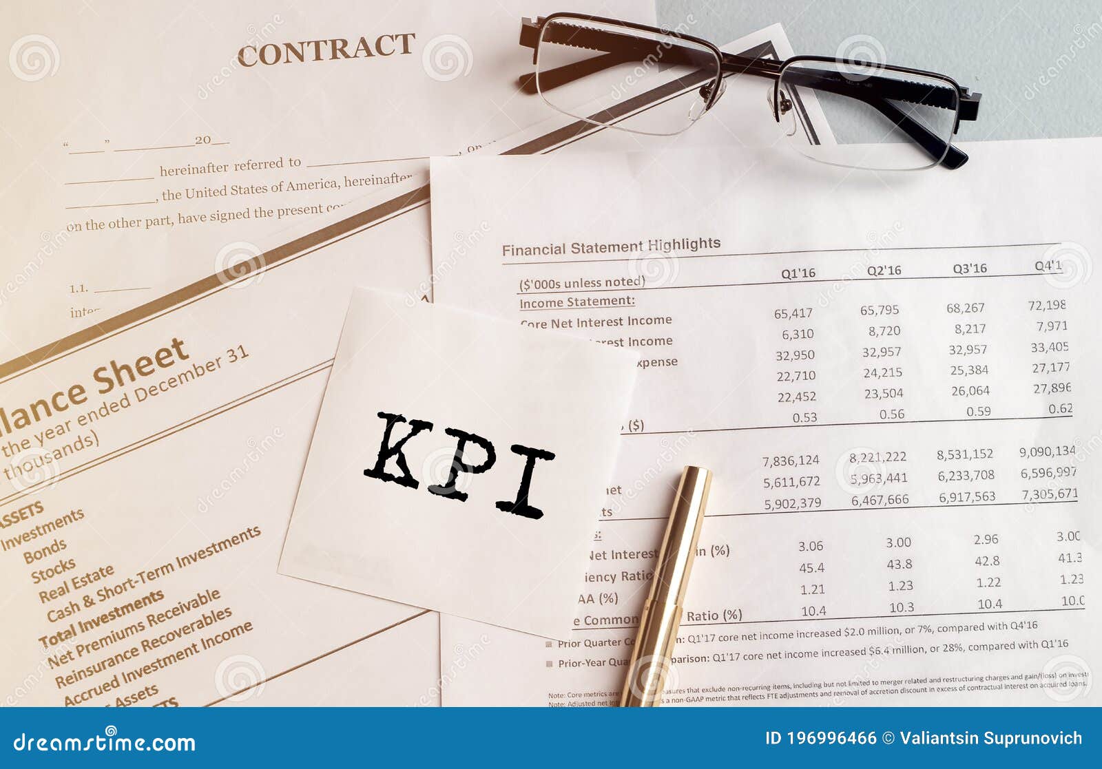 KPI Key Performance Indicator Written on a Paper Note on Financial ...