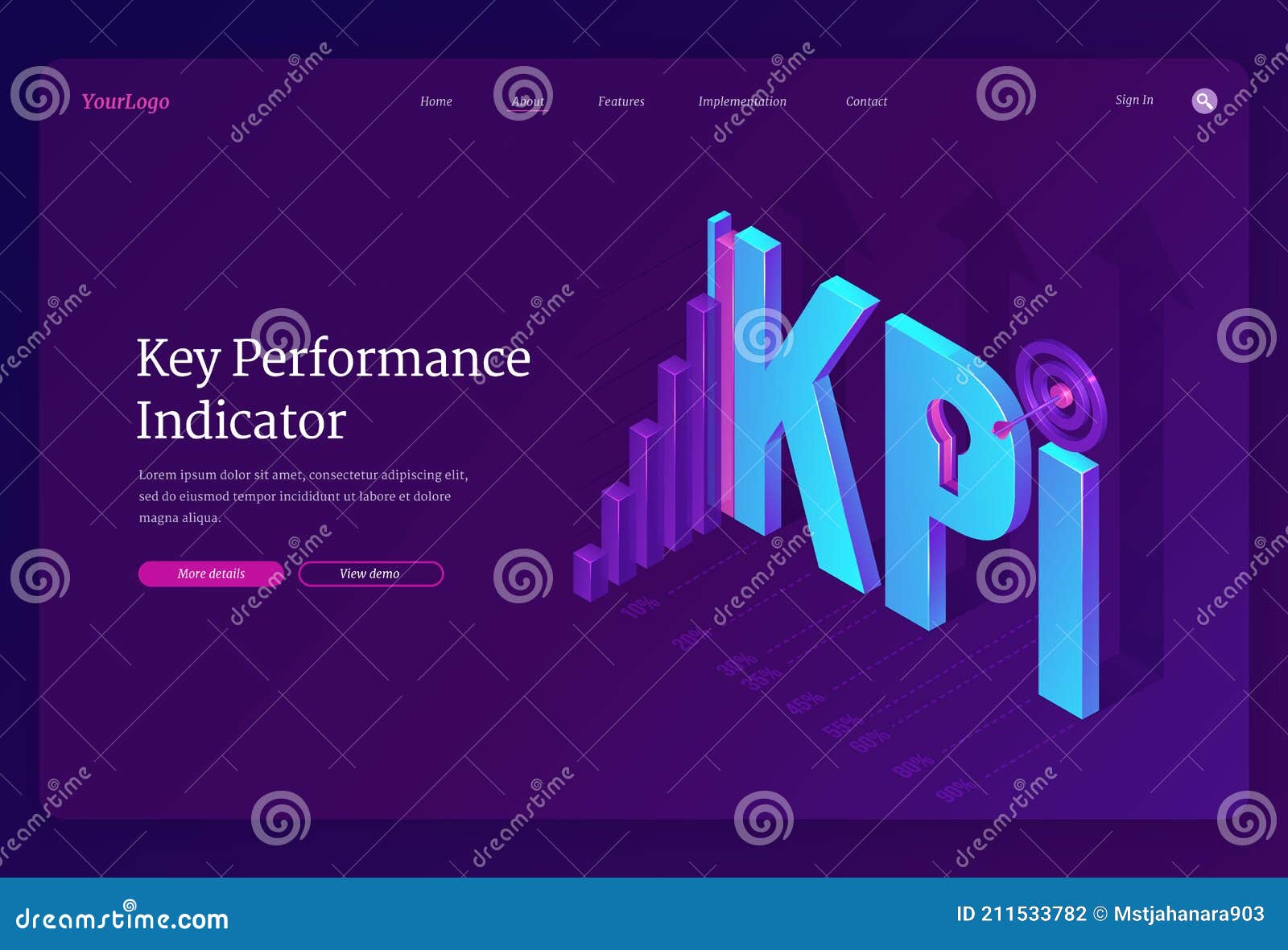 KPI, Key Performance Indicators Banner Stock Vector - Illustration of ...