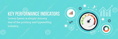 KPI - Key Performance Indicators Flat Design Web Banner. Stock Vector ...