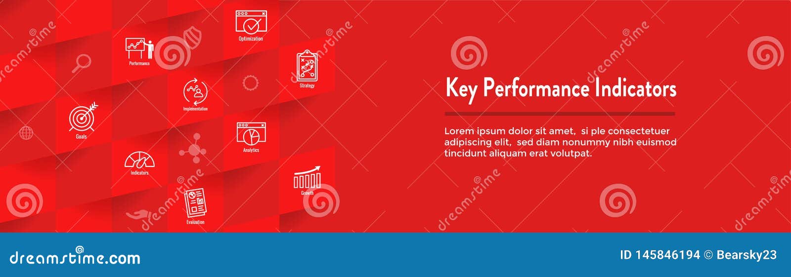 KPI - Key Performance Indicators Web Header Banner and Icon Set Stock ...