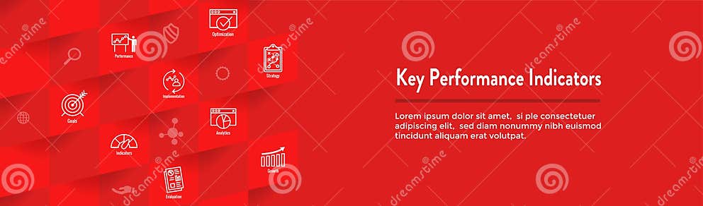 KPI - Key Performance Indicators Web Header Banner and Icon Set Stock ...