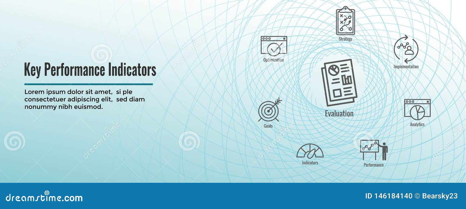 KPI - Key Performance Indicators Web Header Banner and Icon Set Stock ...