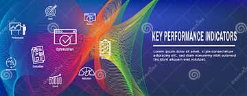 KPI - Key Performance Indicators Web Header Banner and Icon Set Stock ...