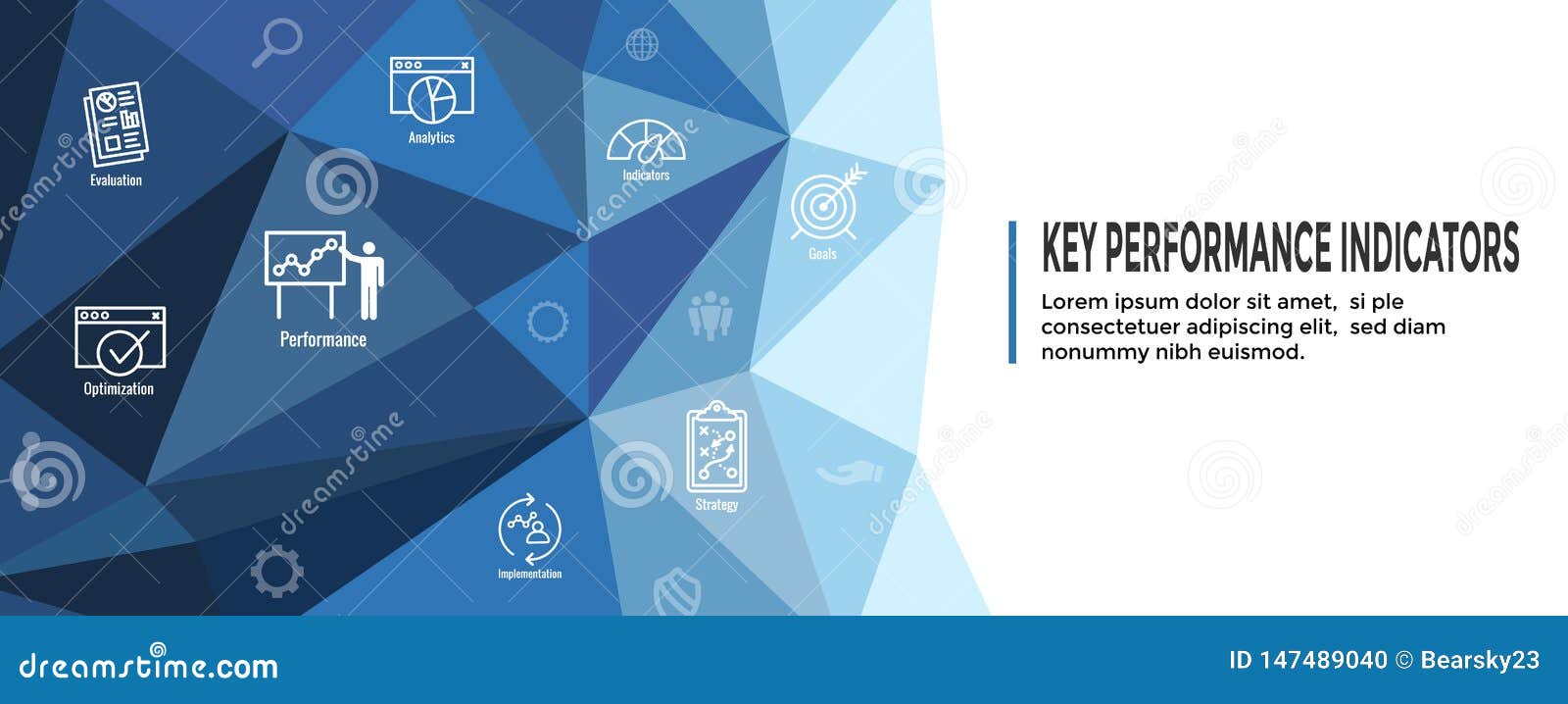 KPI - Key Performance Indicators Web Header Banner and Icon Set Stock ...