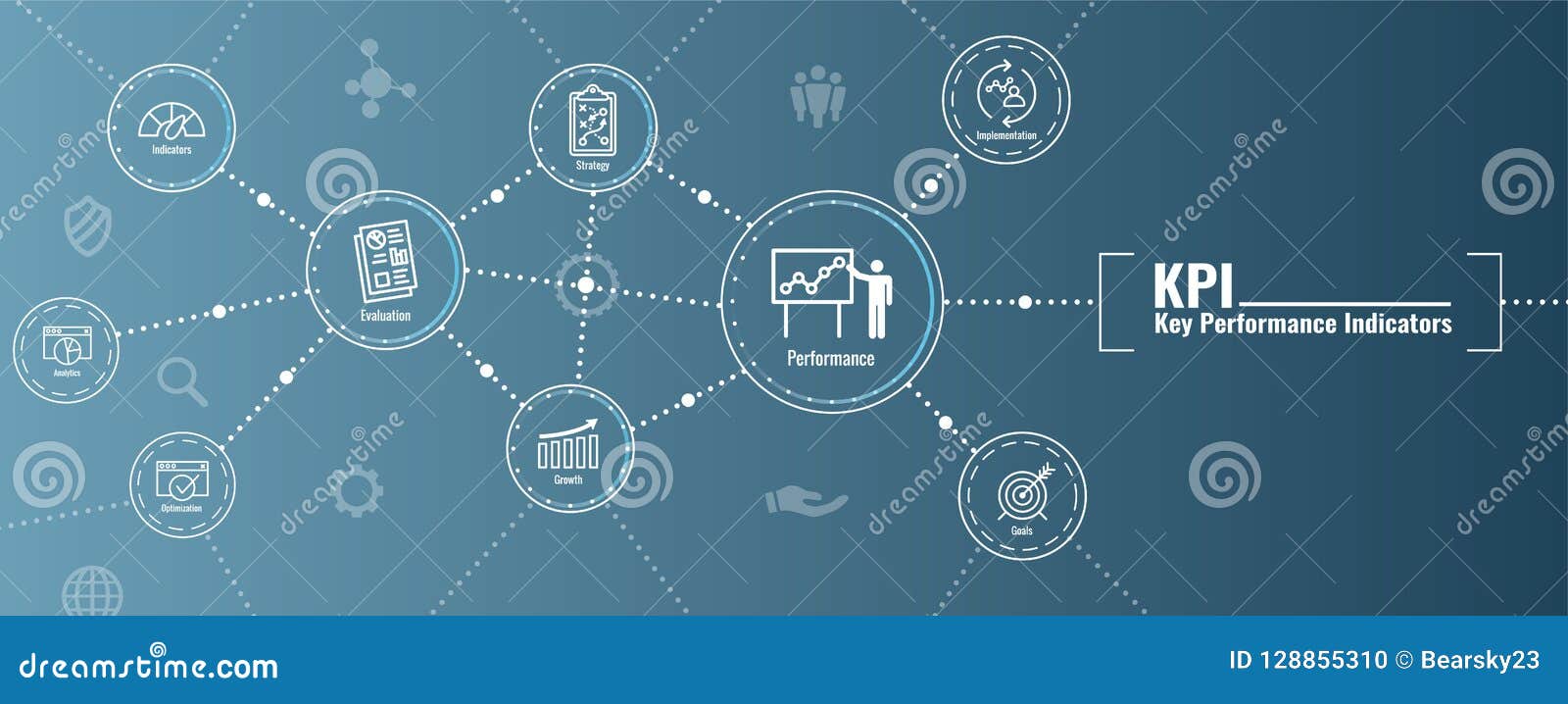 KPI - Key Performance Indicators Web Header Banner and Icon Set Stock ...