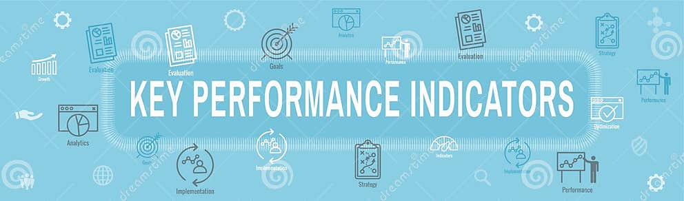 KPI - Key Performance Indicators Web Header Banner and Icon Set Stock ...