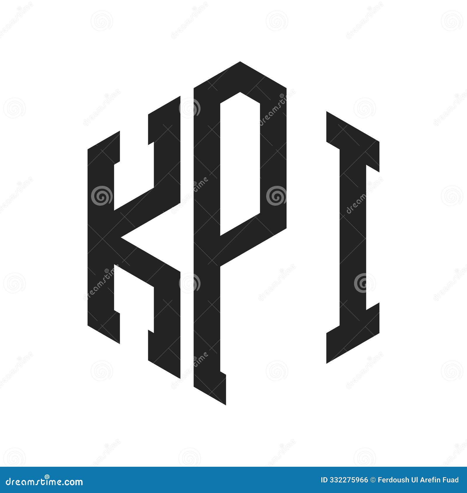 KPI Logo Design. Initial Letter KPI Monogram Logo Using Hexagon Shape ...