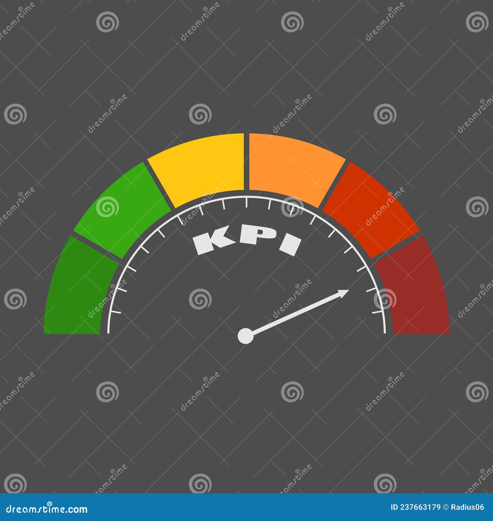 KPI Measuring Device with Arrow and Scale. Stock Vector - Illustration ...