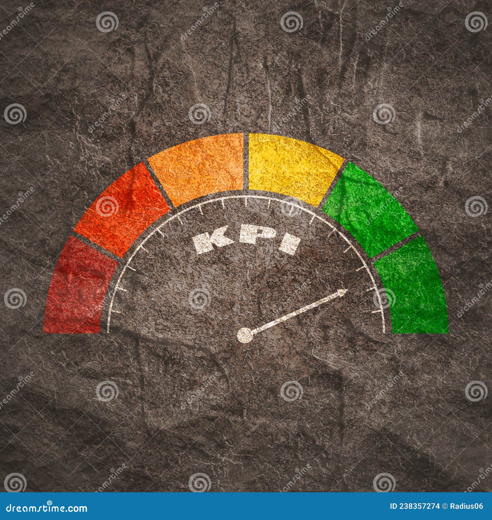 KPI Measuring Device with Arrow and Scale. Stock Illustration ...