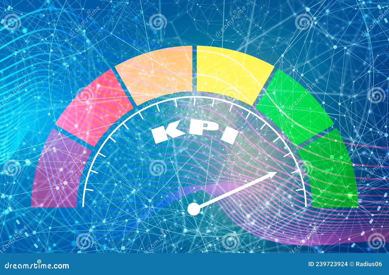 KPI Measuring Device with Arrow and Scale. Stock Illustration ...
