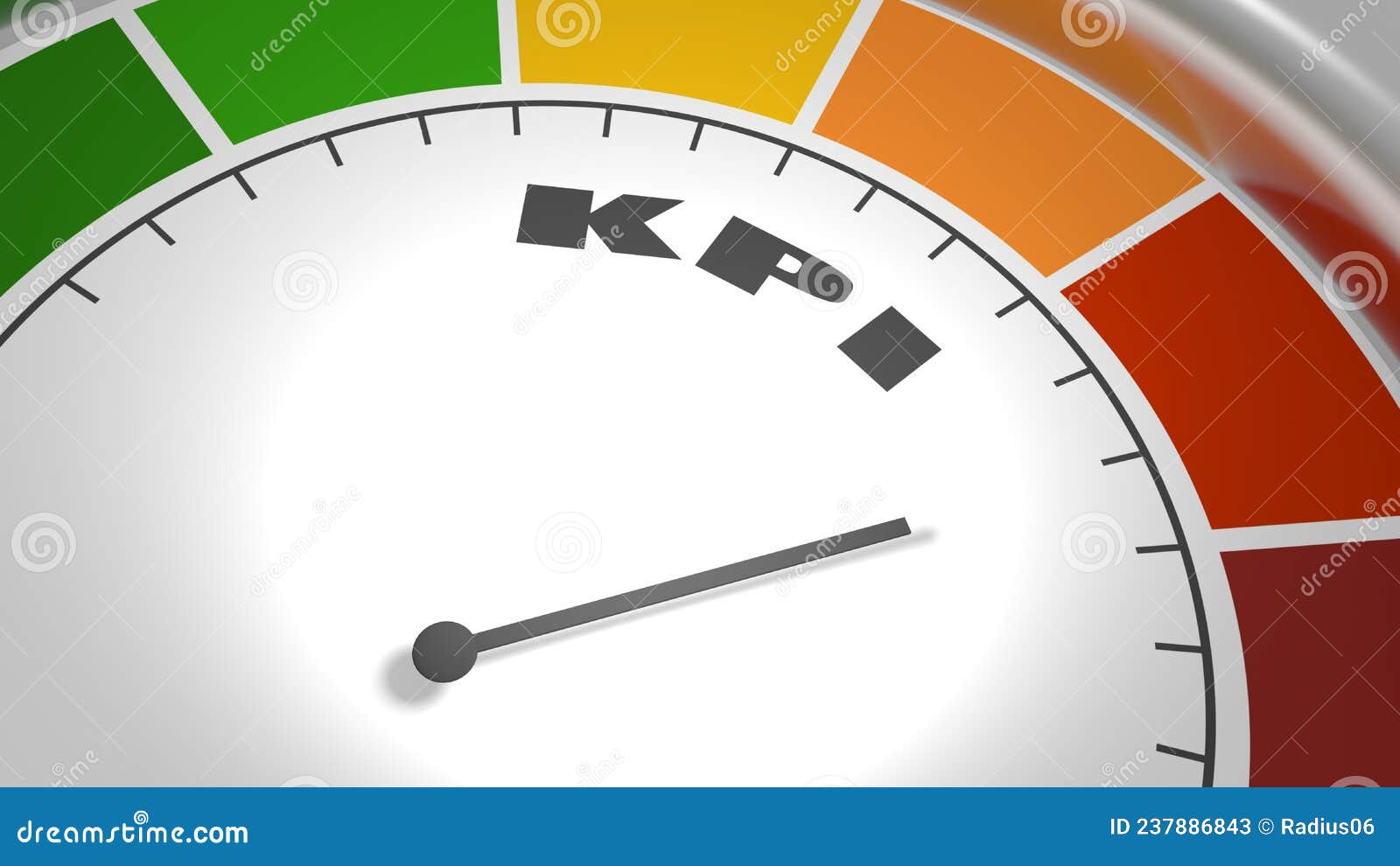 KPI Measuring Device with Arrow and Scale. 3D Render Stock Illustration ...