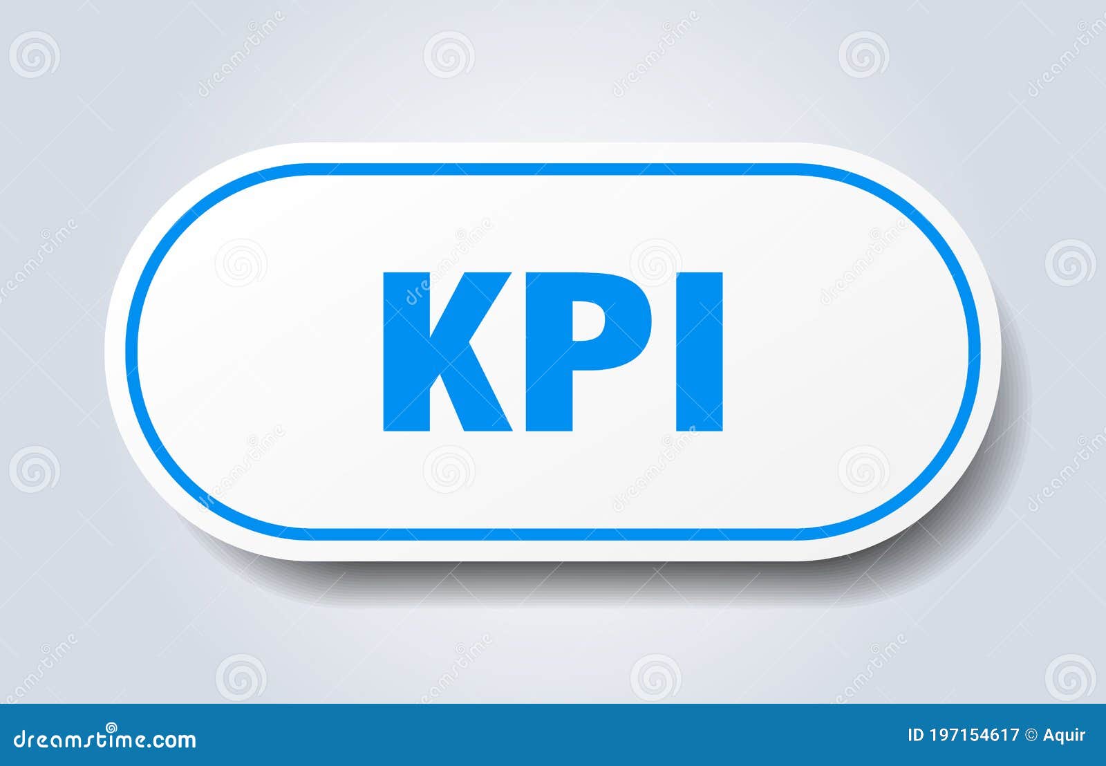 Kpi Sign. Rounded Isolated Button. White Sticker Stock Vector ...