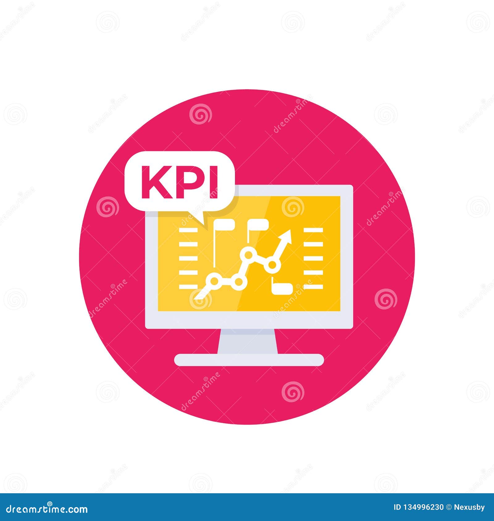 KPI vector icon stock vector. Illustration of indicator - 134996230