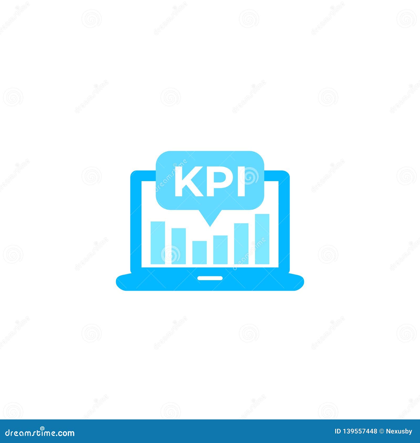 KPI Vector Icon with Laptop and Analytics Stock Vector - Illustration ...