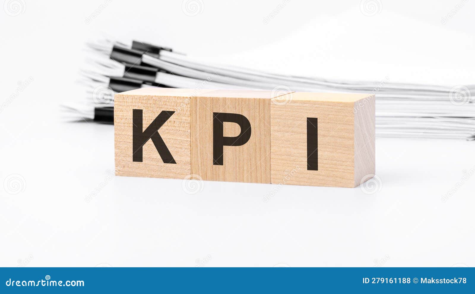 Kpi Wooden Blocks Word On White Background Kpi Short For Key