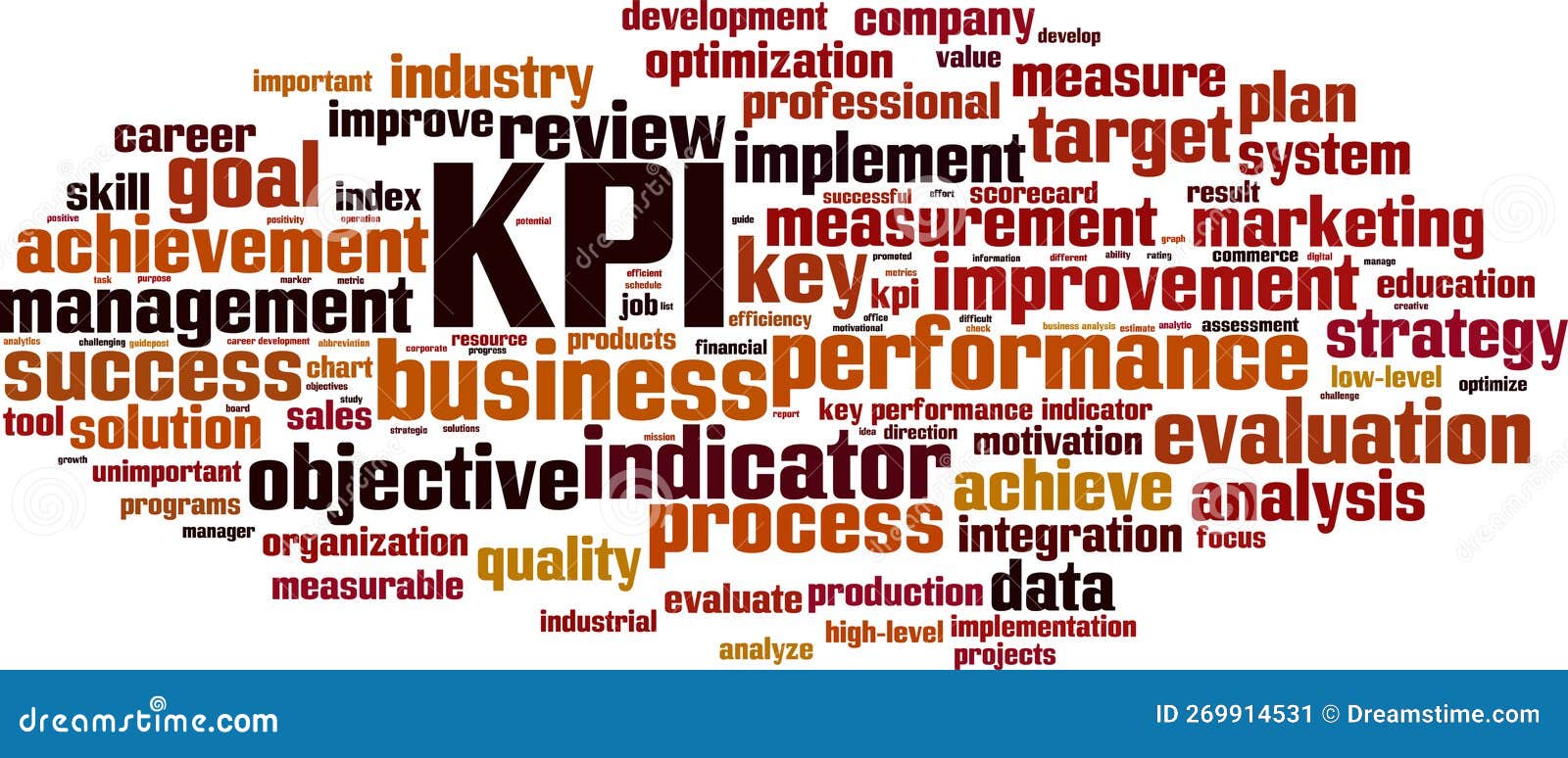KPI word cloud stock vector. Illustration of achievement - 269914531